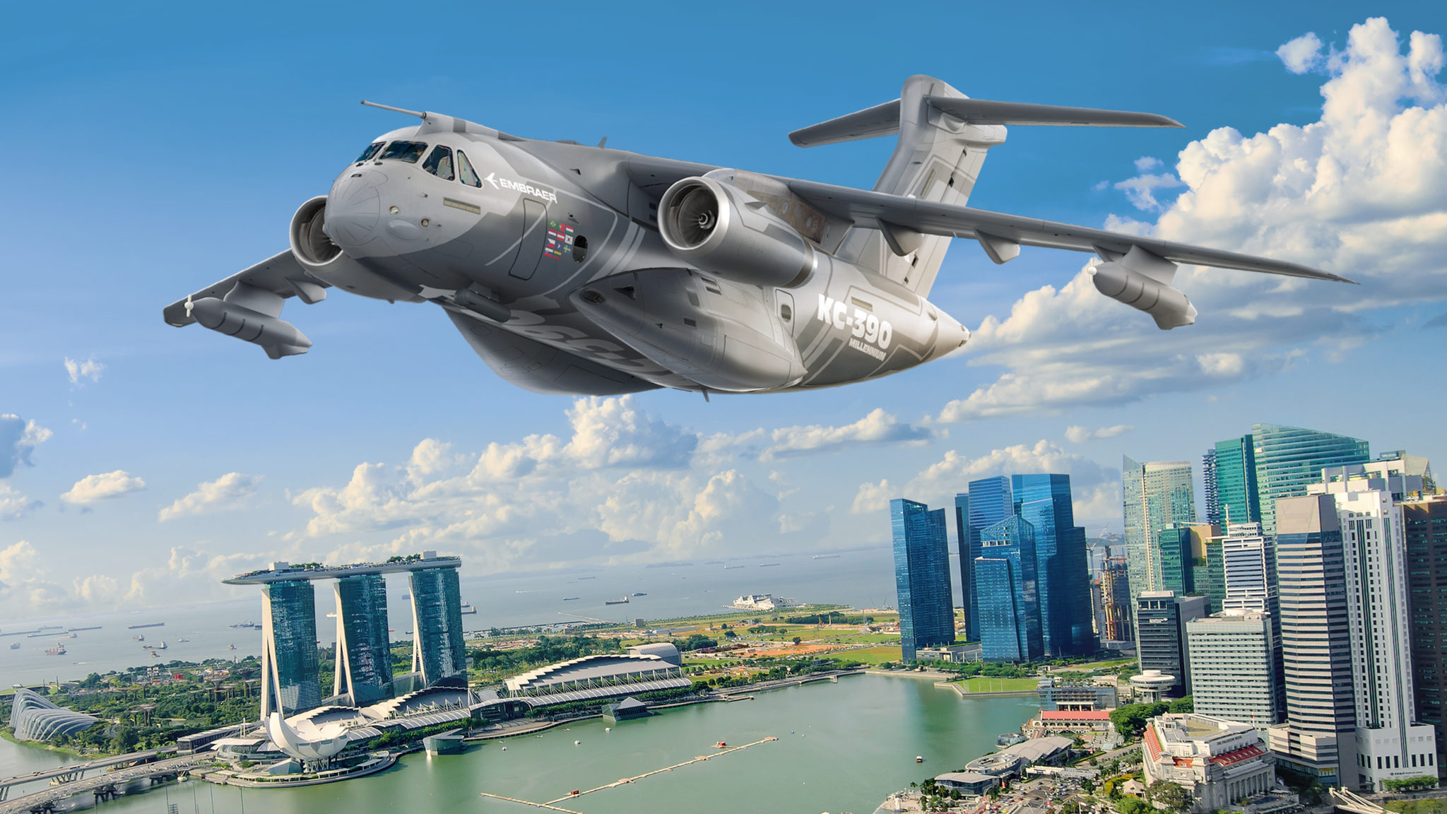 Embraer exibe os jatos de última geração E195-E2 e KC-390 Millennium ...